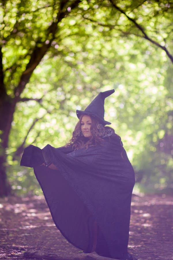 Halloween. Young Attractive Witch with a Smile Stock Image - Image of ...