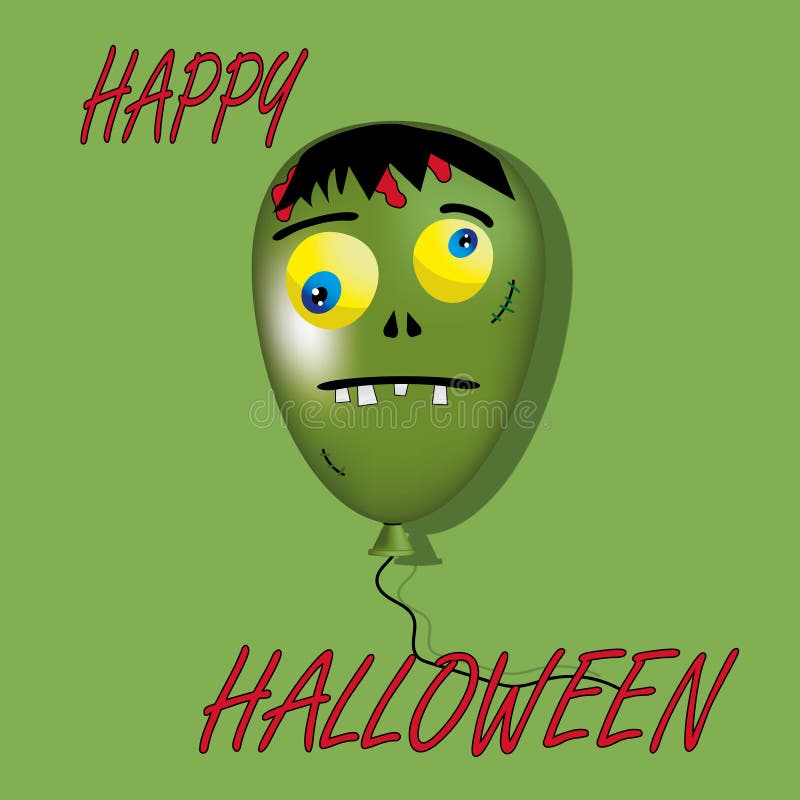 Halloween Zombie balloon stock illustration. Illustration of poster ...