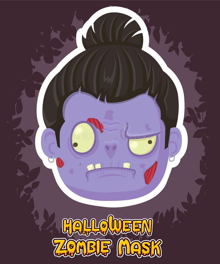Halloween Zombie Mask Vector Design. Vector Clip Art Illustration With ...