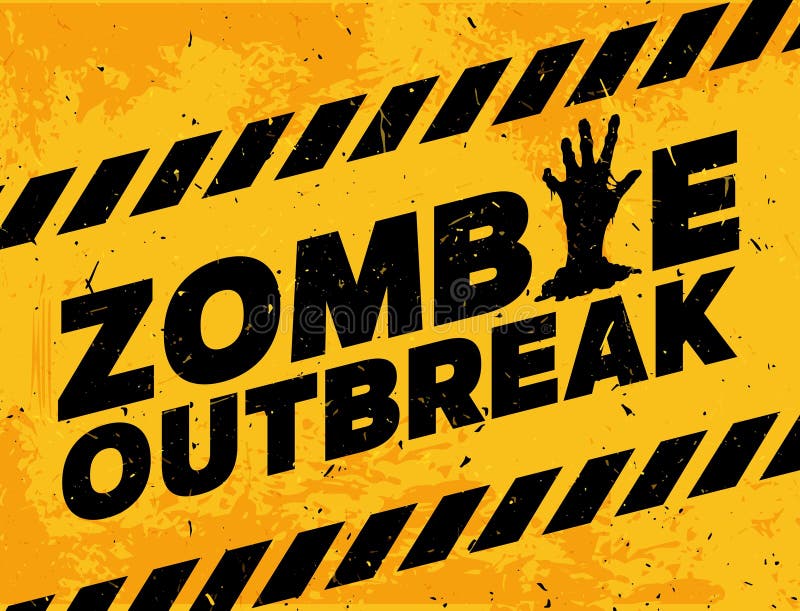 Halloween Zombie Monster Outbreak Warning Caution Stock Vector ...