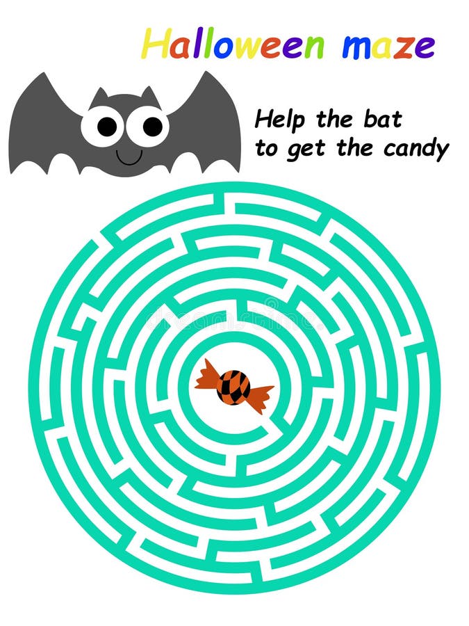 Candy maze for kids stock illustration. Illustration of orange - 99436771