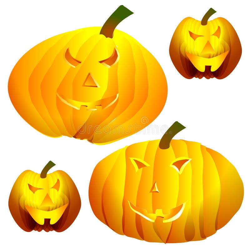 Halloweens Pumpkin with Chopper Isolated Stock Illustration ...