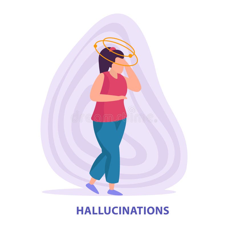 Hallucinations Mental Disorder Composition Stock Vector - Illustration ...