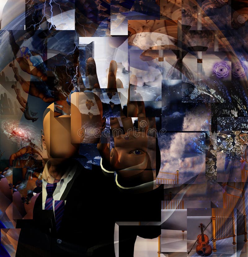 Hallucinogenic Abstract Faceless Man Stock Illustration - Illustration ...