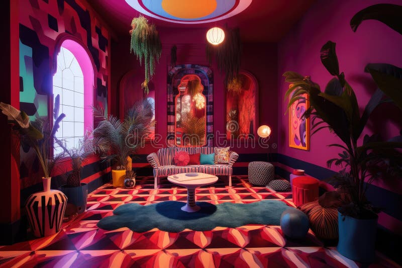 Hallucinogenic Plant-inspired Room, with Bold Colors and Patterns for ...