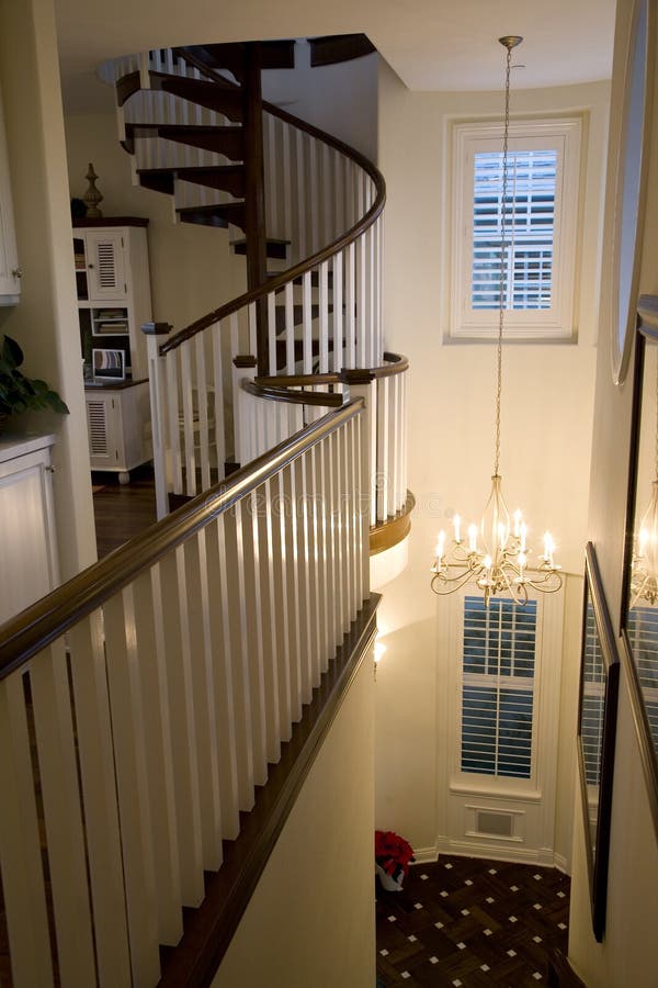 Entry Hall Stairs and Front Door Stock Photo - Image of stair, hallway ...