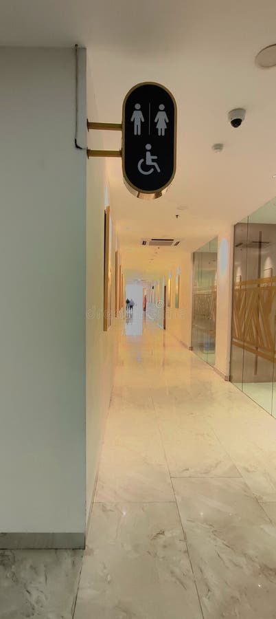 A Hallway of Building with Direction Way Stock Image - Image of ...