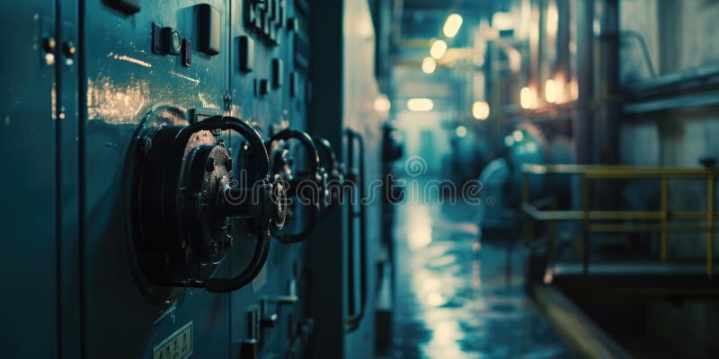 A Hallway with a Collection of Electrical Equipment on the Wall ...