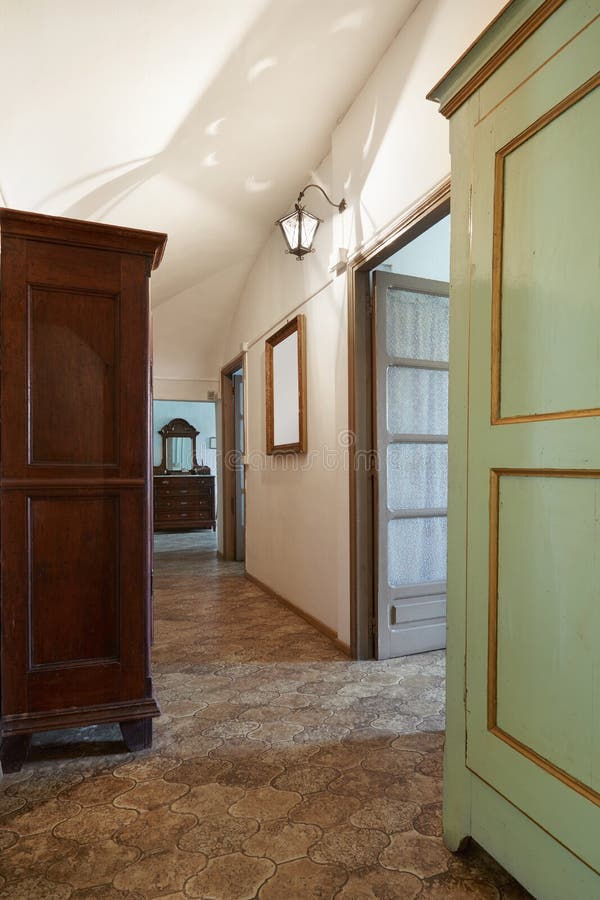 Hallway, Corridor Room in Old House Stock Image - Image of room, home ...