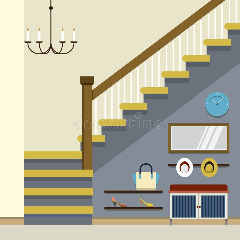 Hallway Decoration. stock vector. Illustration of floor - 61627218