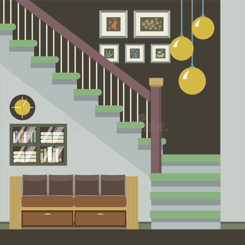 Hallway Decoration. stock illustration. Illustration of living - 60463695