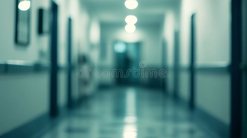 A Hallway with Dim Lighting and an Abstract Appearance, Featuring ...