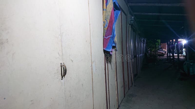 The Hallway of the Door of the Village House with a Terrifying Dim ...