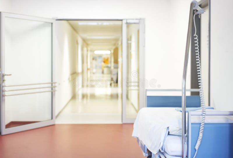 Hallway Hospital Bed Door Open Stock Photo - Image of white, ambulance ...