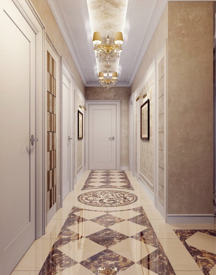 Hallway in luxury style stock photo. Image of luxurious - 46214272