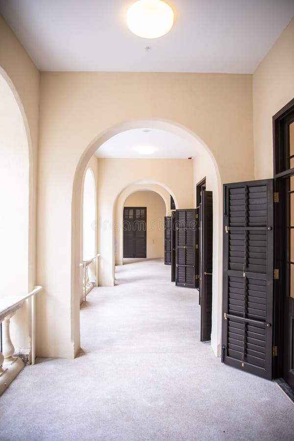 Hallway of a Old England Building Stock Image - Image of door, united ...