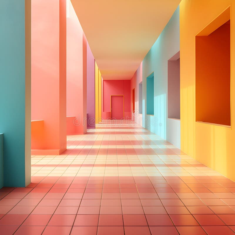 Hallway of Opportunities: Exploring the Colorful Doors Stock ...