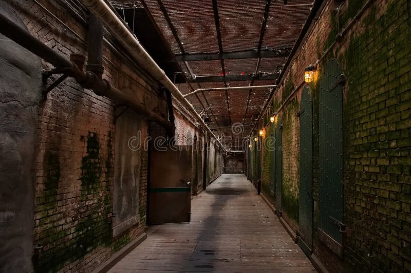 Hallway in prison stock image. Image of indoors, ancient - 342470771