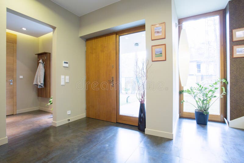 Hallway with rear doors stock image. Image of date, house - 51689449