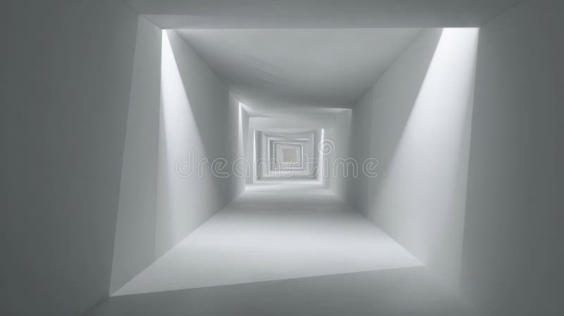 Hallway with Shifting Perspective Creating an Illusion of Depth and ...