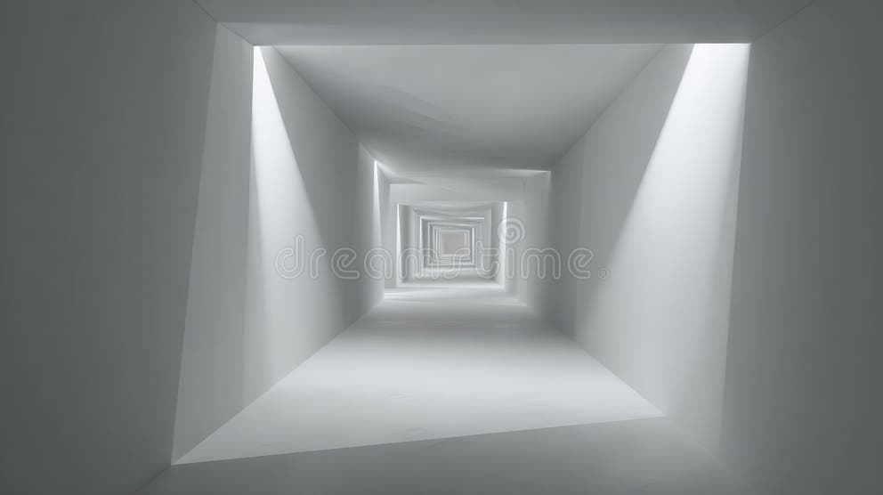 Hallway with Shifting Perspective Creating an Illusion of Depth and ...