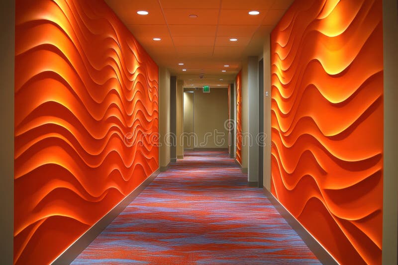 Interior Wall Design, Hallway with Textured Walls Displays Innovative ...