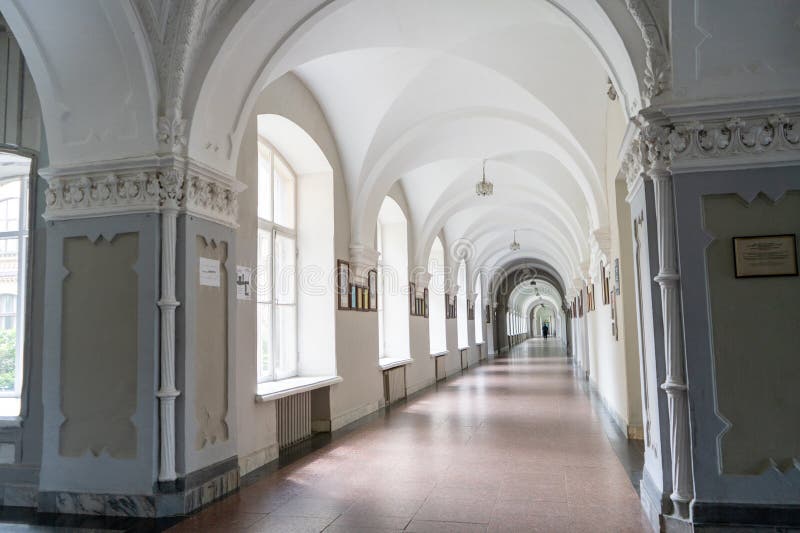 Hallway with Vaulted Ceiling Interior University Editorial Photography ...