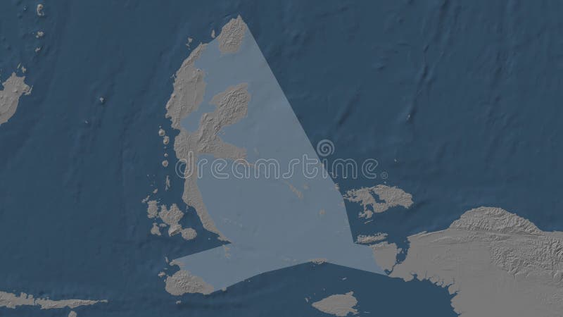 Halmahera Sea Highlighted. Steel Blue Map Stock Illustration ...