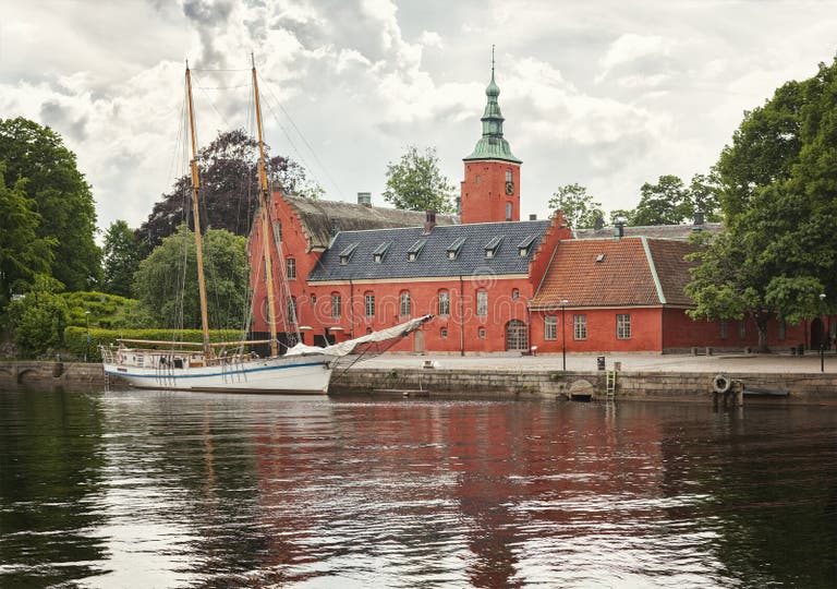 Halmstad Castle by the River Stock Photo - Image of historical, scenic ...