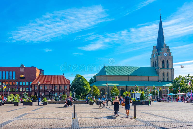 Halmstad, Sweden, July 12, 2022: Stora Torg Square in Halmstad ...