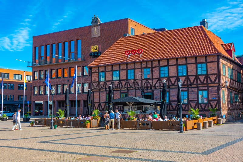Halmstad, Sweden, July 12, 2022: Stora Torg Square in Halmstad ...