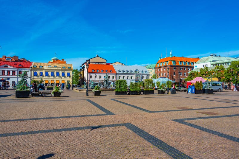 Halmstad, Sweden, July 12, 2022: Stora Torg Square in Halmstad ...