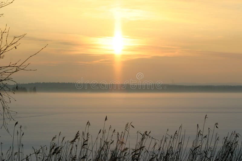 Halo Effect during the Sunset Stock Image - Image of halo, finland ...