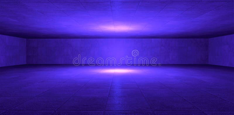 Halo of a Light Blue Light Source. Empty Space Bounded by Concrete ...