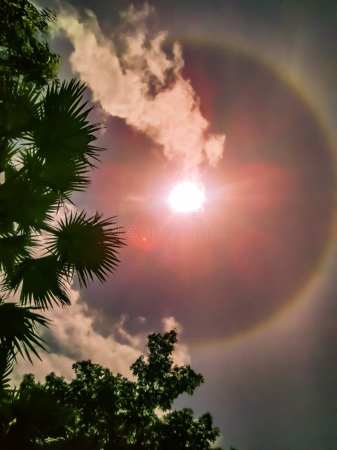 A Halo is an Optical Phenomenon Produced by Light Stock Image - Image ...