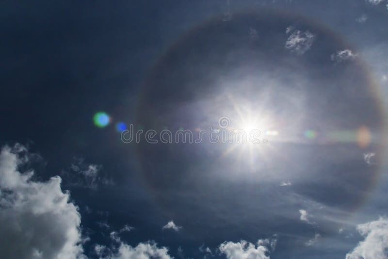 Halo Rainbow Around the Sun Stock Image - Image of atmospheric ...