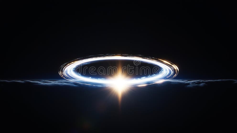 The Halo is a Reflection of the Darkness on the Black Background Stock ...