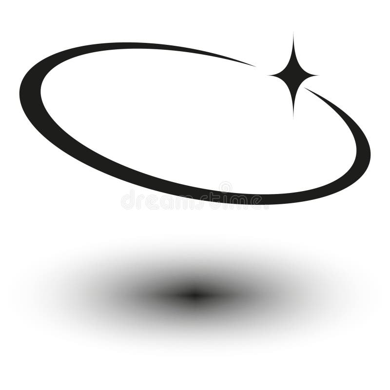 Halo and Shadow. Abstract Circular Symbol. Black Vector Element. Simple ...