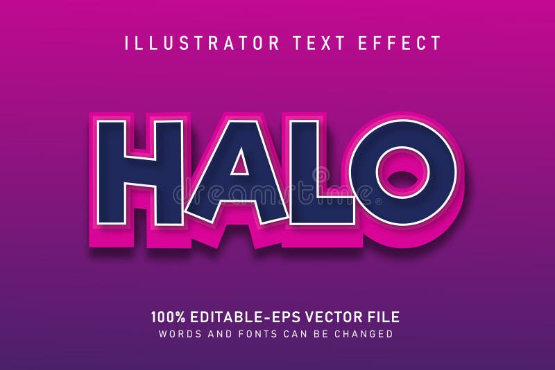 Halo Text Effect Design Vector Stock Vector - Illustration of style ...