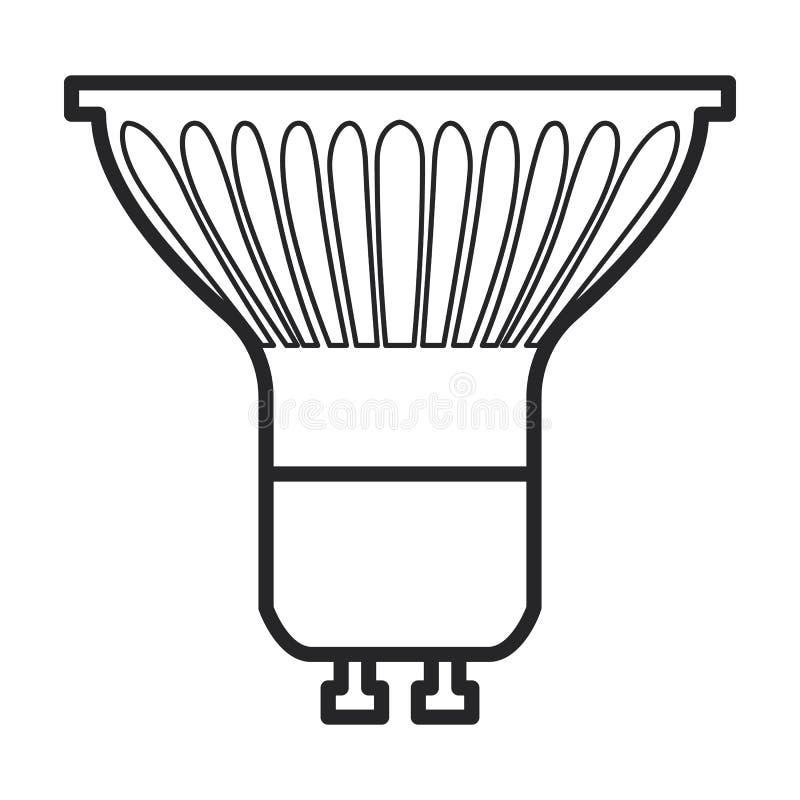 Halogen Bulb Vector Icon. Line Vector Icon Isolated on White Background ...