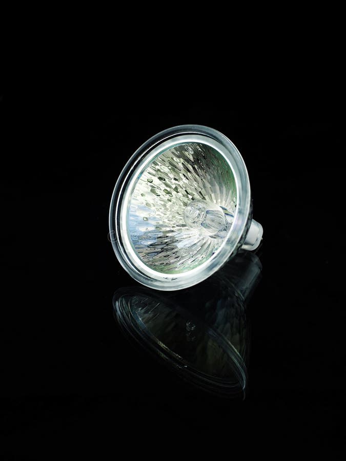 Halogen Lamp Reflection Black Background Stock Photo - Image of ...