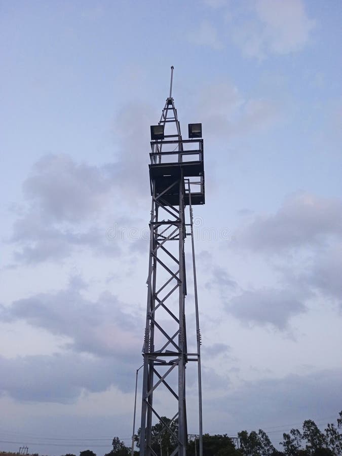 Halogen lamp tower stock photo. Image of tower, lamp - 290571270