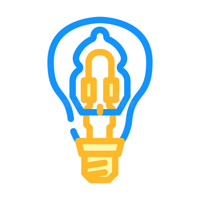 Halogen Light Bulb Color Icon Vector Illustration Stock Vector ...