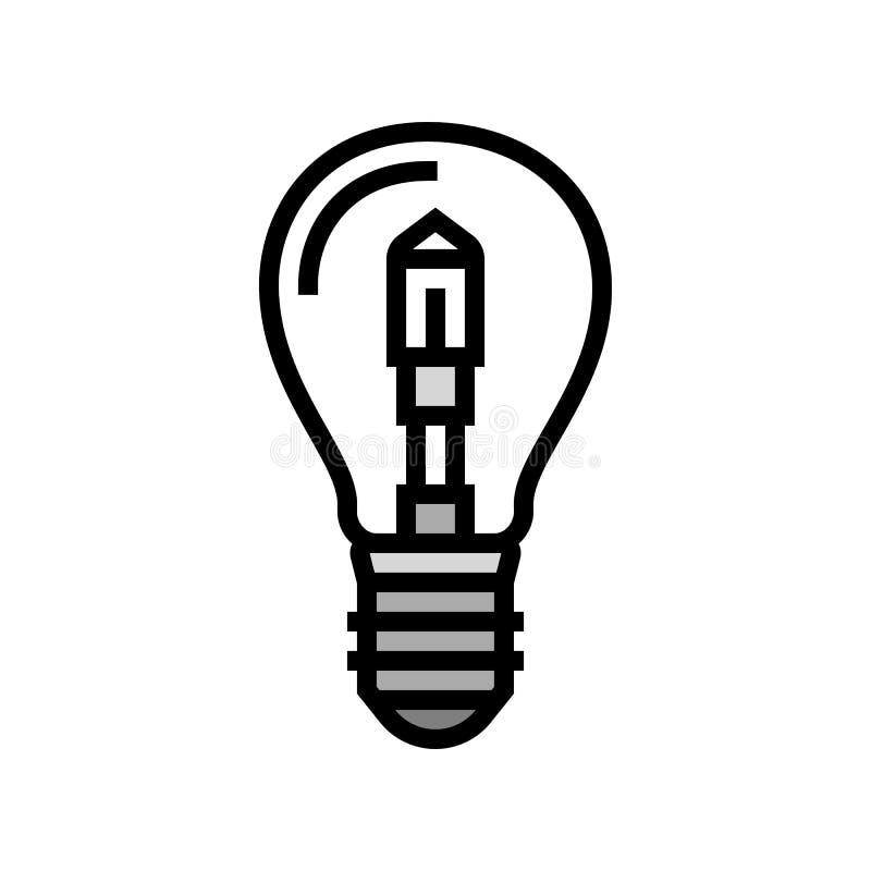 Halogen Light Bulb Color Icon Vector Illustration Stock Vector ...