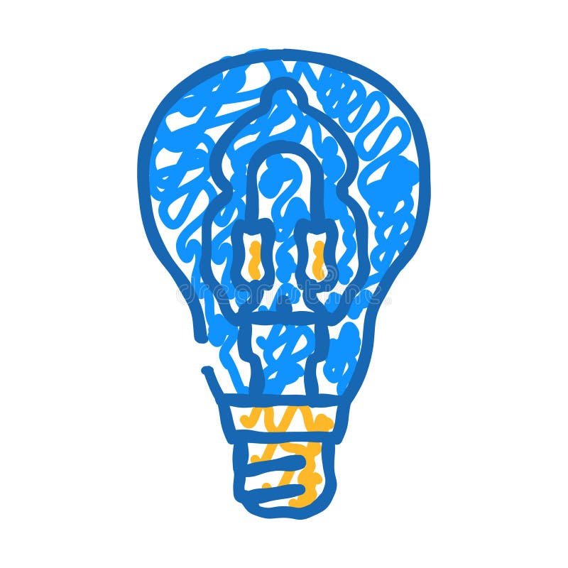 Halogen Light Bulb Icon Doodle Illustration Stock Vector - Illustration ...