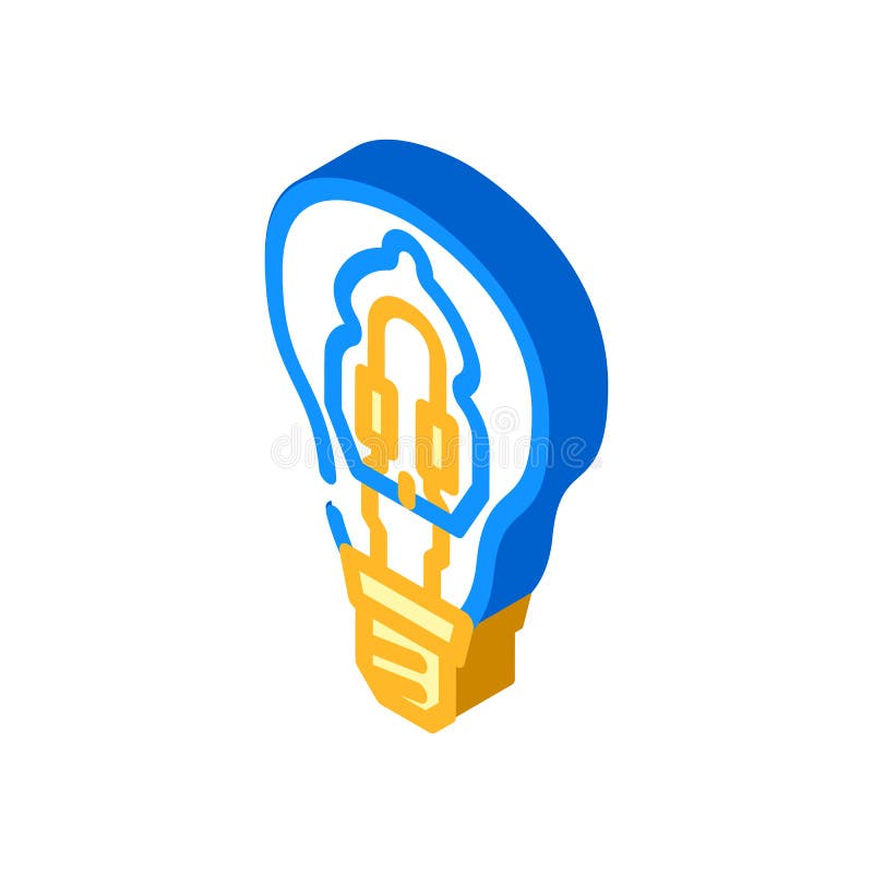 Halogen Light Bulb Isometric Icon Vector Illustration Stock Vector ...