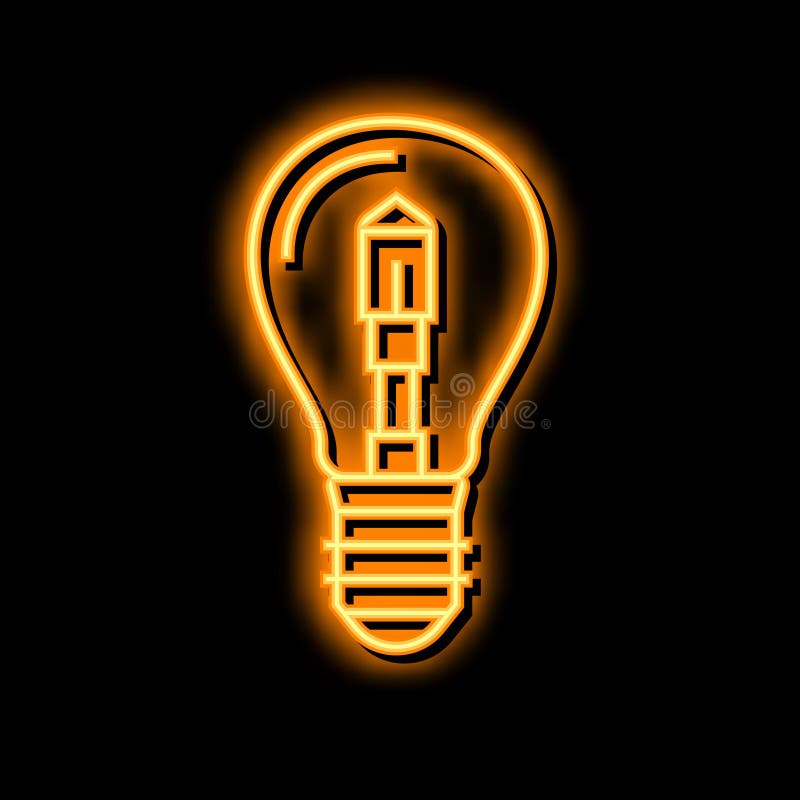 Halogen Light Bulb Neon Glow Icon Illustration Stock Vector ...