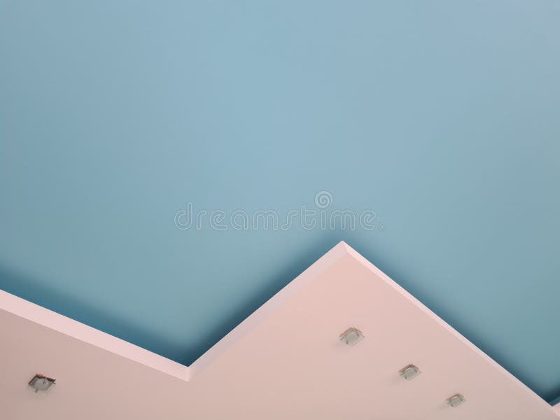 Halogen Lights on Ceiling in Living Room Blue Ceiling Stock Image ...