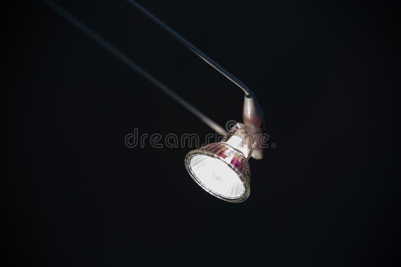 Luminous Spot Light in the Dark Stock Image - Image of electric, bright ...