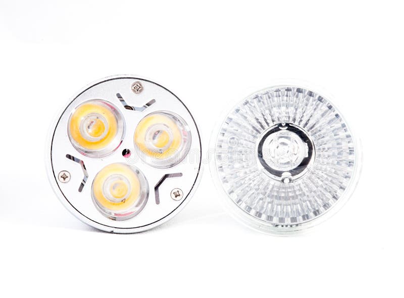 Halogen Spot Light Bulb and LED Energy Saving Bulb Stock Photo - Image ...